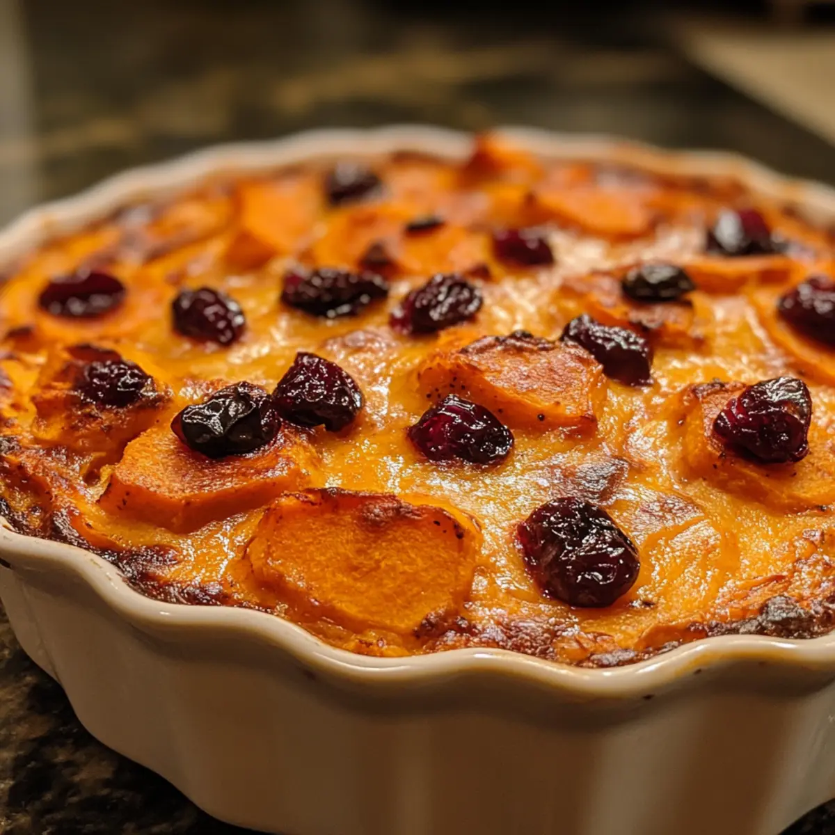 Easy Sweet Potato & Cranberry Casserole Bursting with Bold Flavor